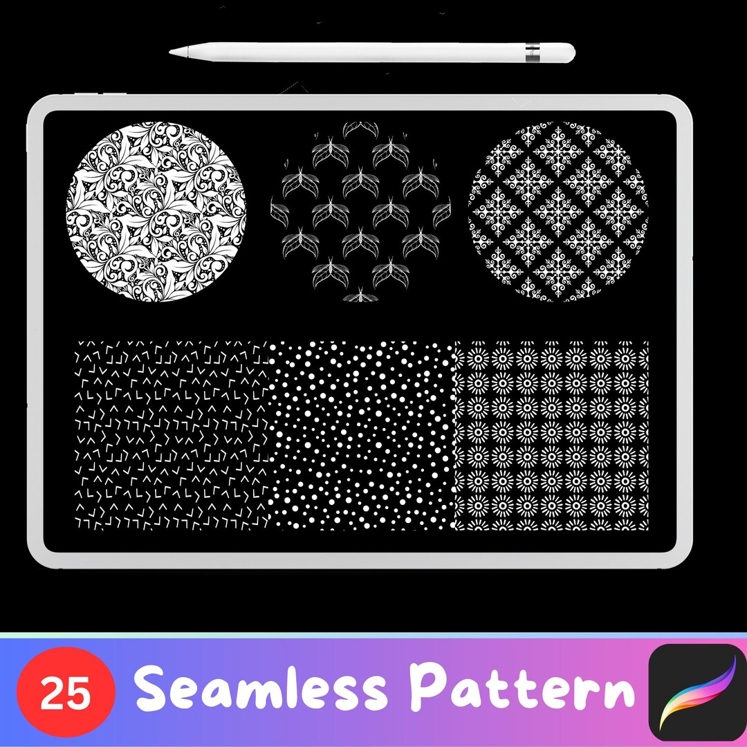 25 Procreate Seamless Pattern Brushes & Geometric ,boho Pattern ...