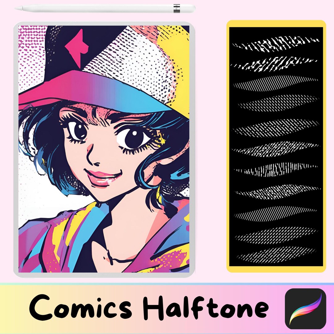 Procreate Comic Halftone Brushes, Halftone Brush Procreate, Retro ...