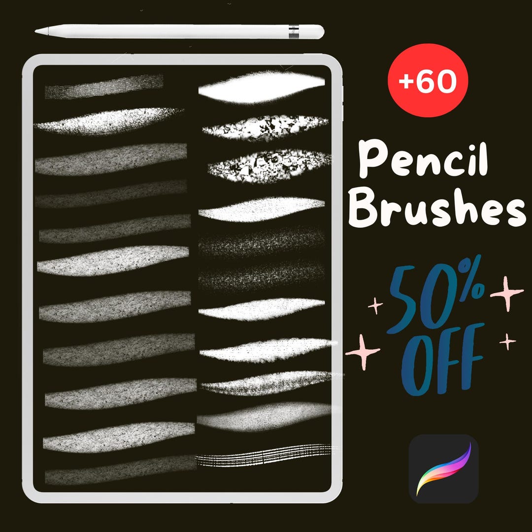60+ Procreate Pencil Brushes Pack, Pencils Pencil Brushes, Line Brush ...