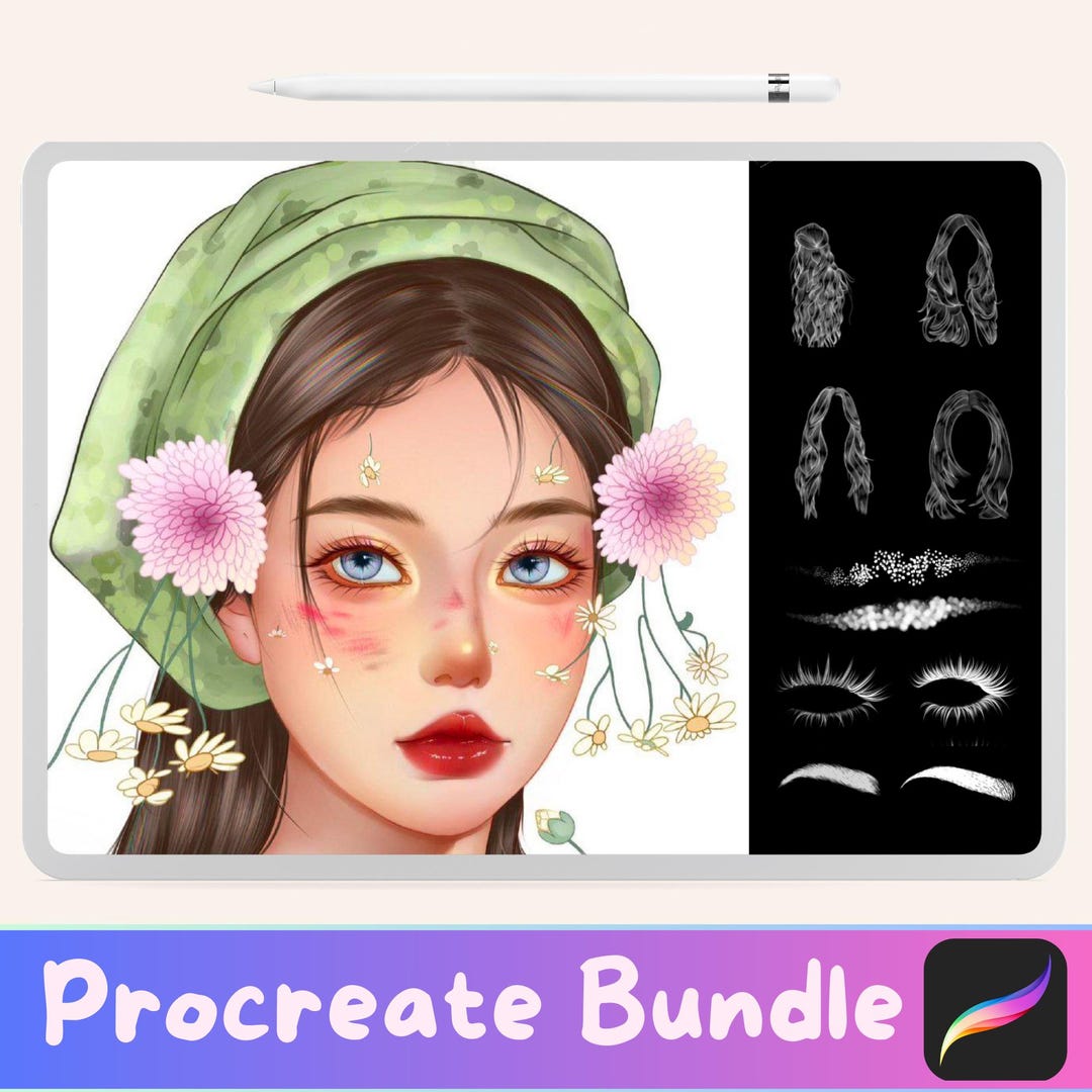 1100+ Procreate Brushes Bundle ,procreate Brushes Hair ,eyelashes ...