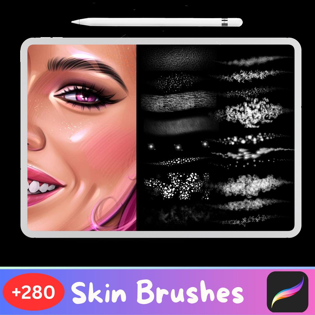 280+ Procreate Skin Brushes, Makeup Procreate Skin Texture, Pore ...