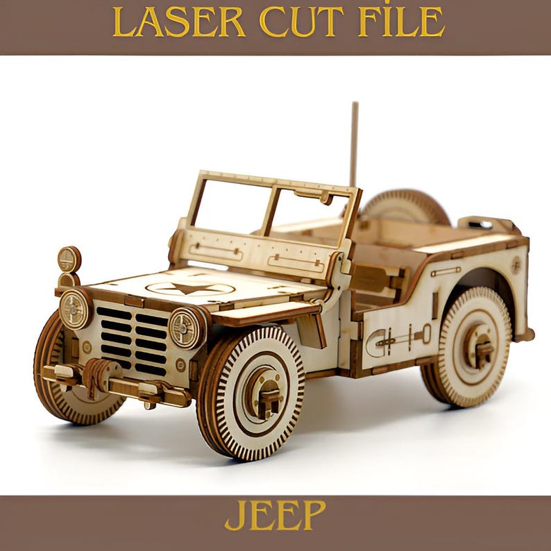 Jeep Laser Cut CDR Vector File for CNC, Cutting, DIY Projects & Crafts ...