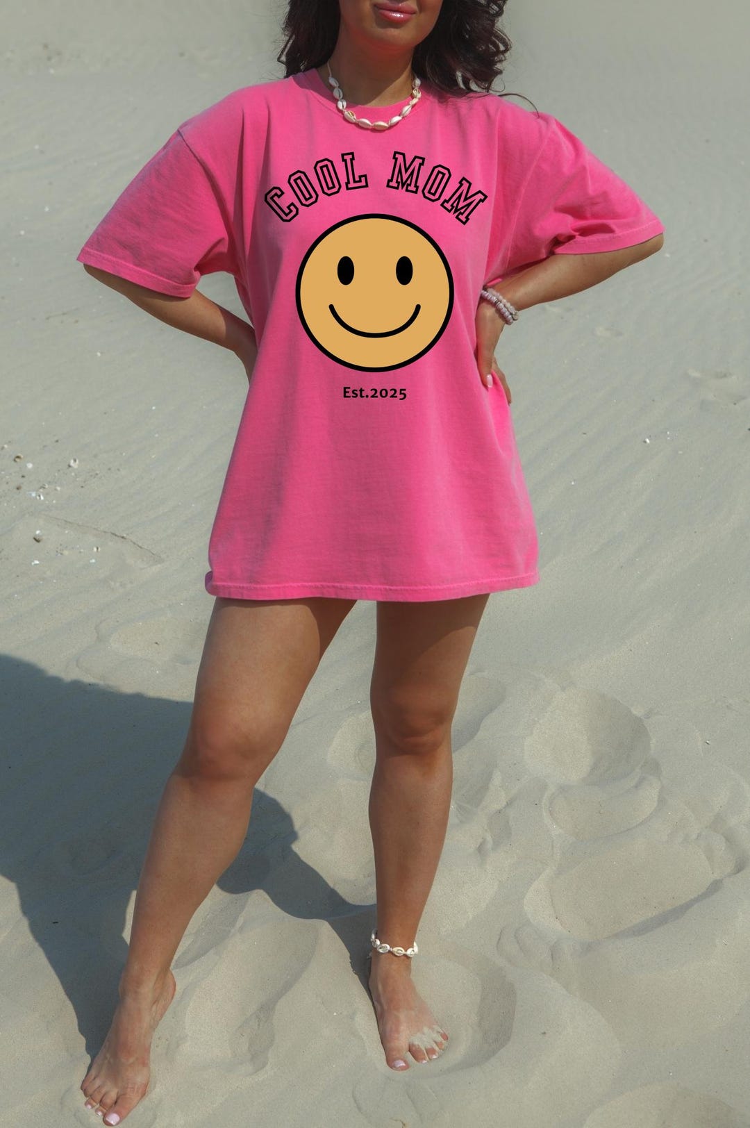 Cool Mom Smiley Face Shirt With Custom Year, Personalized Retro Mama ...