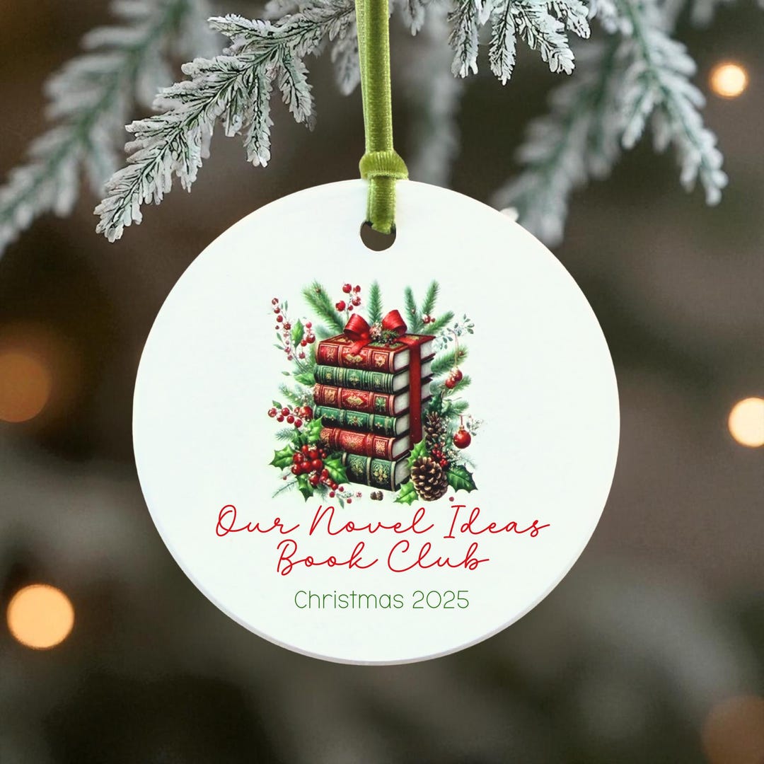 Custom Book Lover, Book Club Christmas Ornament,personalized Text Book ...