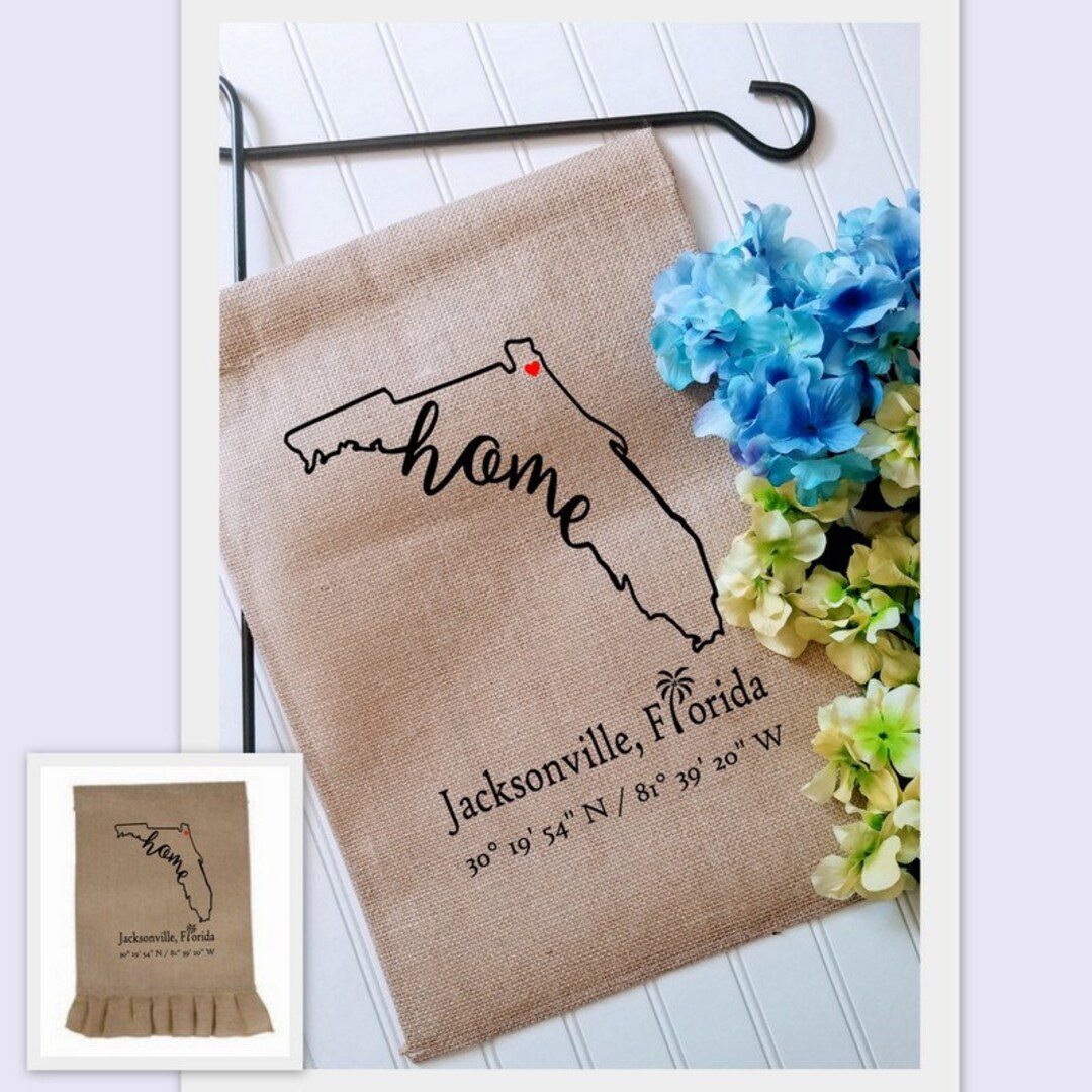 Custom Florida Coordinates Garden Flag With Personalized Latitude ...