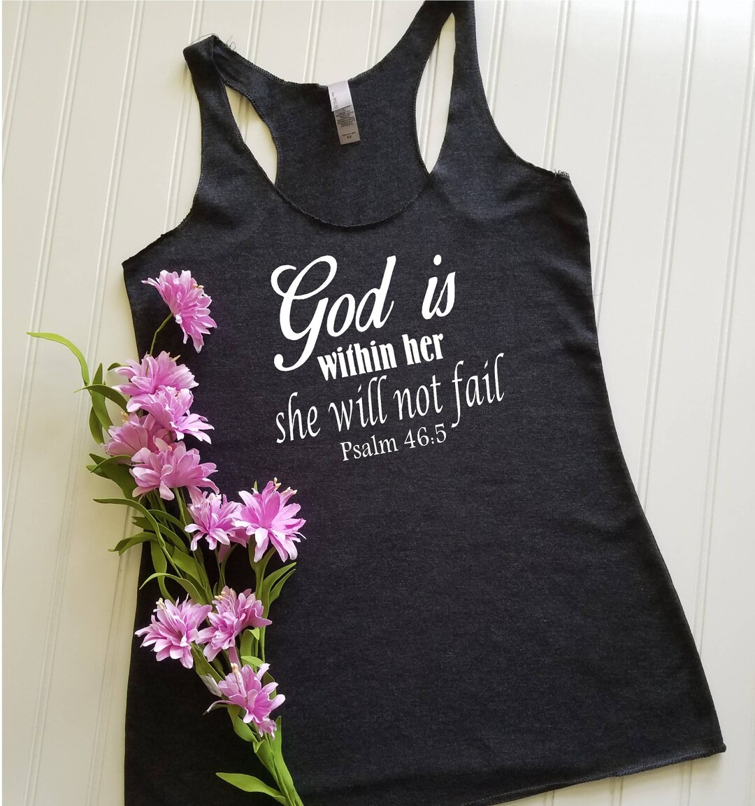 God is Within Her She Will Not Fail Christian Ladies' Custom Tank Top ...