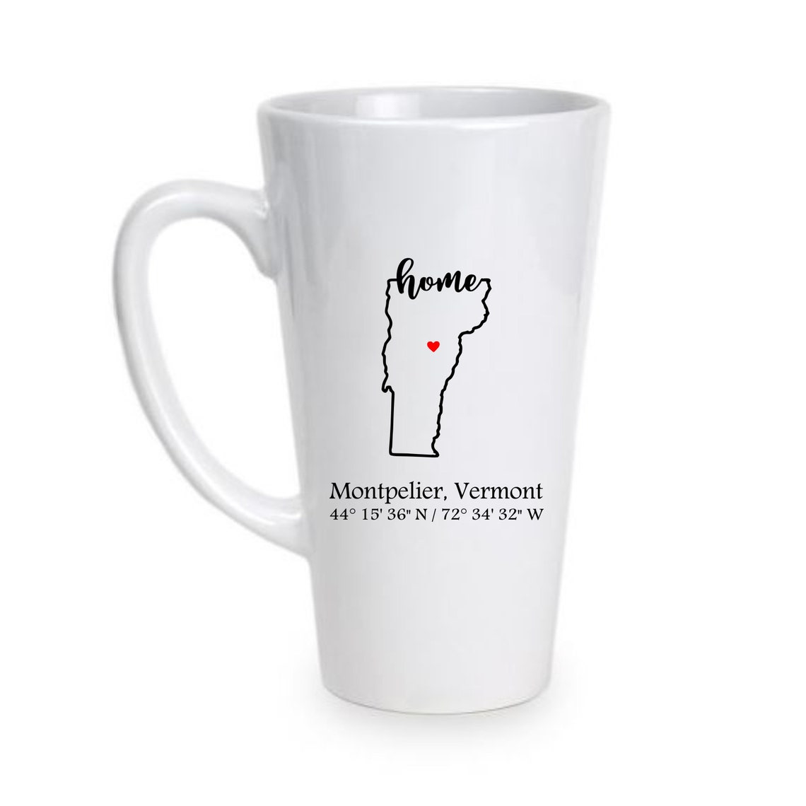 Vermont State Custom Coordinates Mug Available in 4 Sizes - Etsy