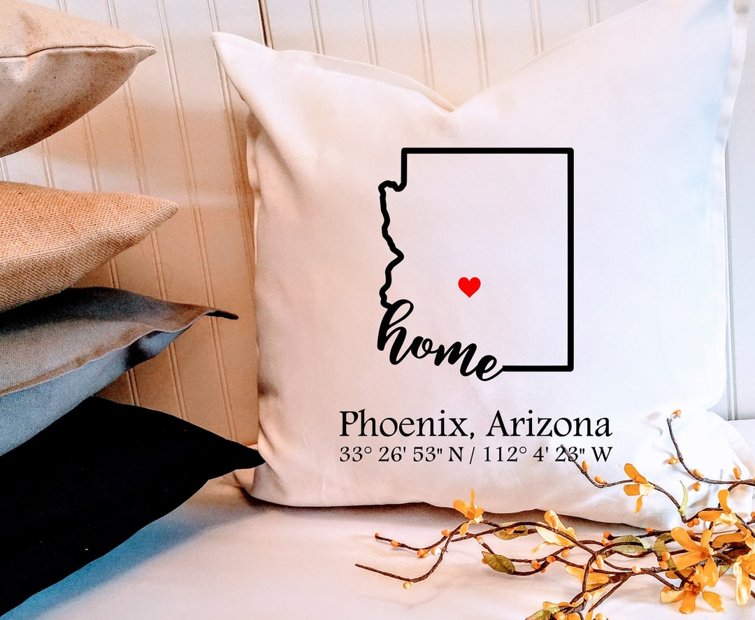 Personalized Arizona Coordinates Pillow Cover - Custom City Coordinates ...