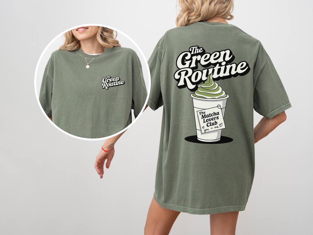 Matcha Green Tea Shirt Comfort Colors Graphic Tee for Tea Lover Iced ...