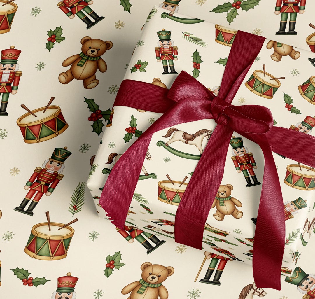 Nutcracker Ballet Xmas Wrapping Paper Roll Nutcracker Christmas ...