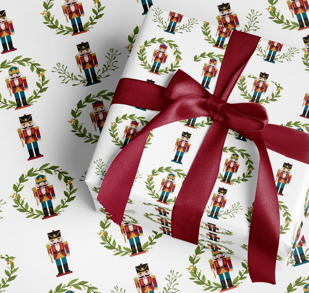 Nutcracker Ballet Christmas Wrapping Paper Roll Classic Nutcracker Gift ...