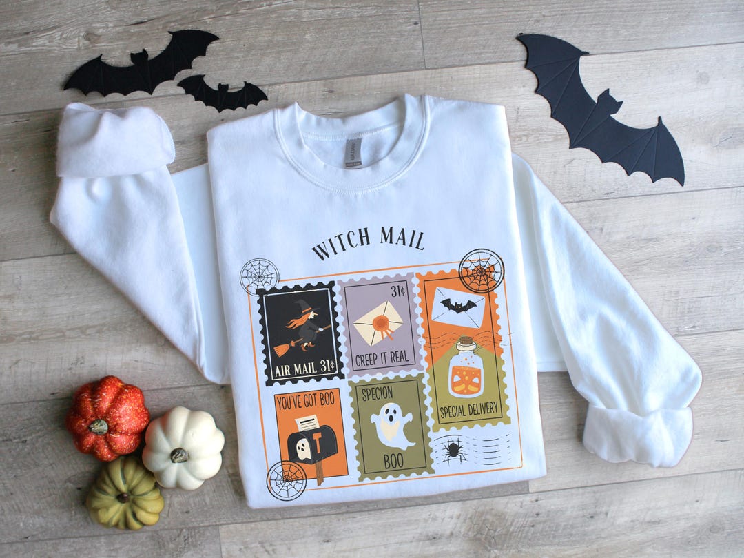 Coquette Halloween Witch Mail Halloween Sweatshirt Fall Cozy Cute ...