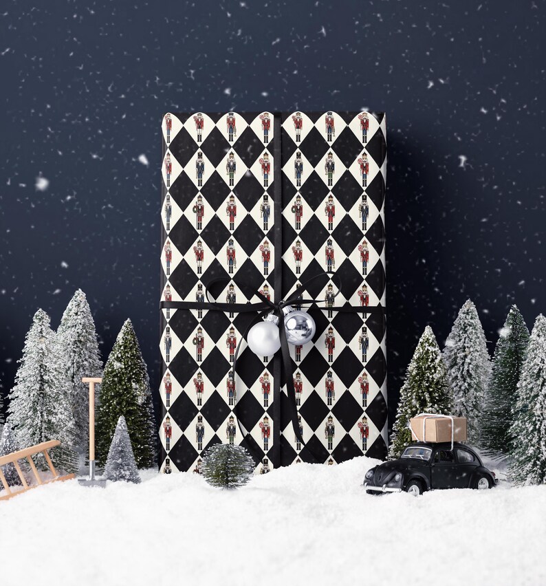 Nutcracker Ballet Xmas Wrapping Paper Roll Classic Christmas Nutcracker ...