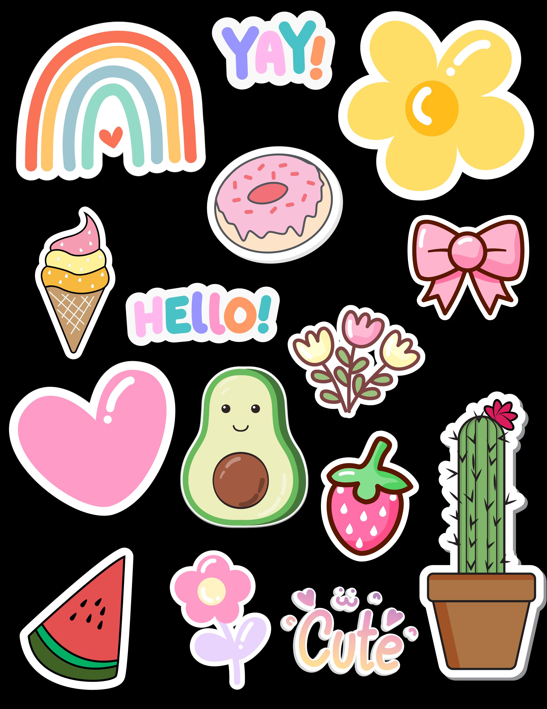 Kawaii Printable Sticker Sheet | Cute Pastel Stickers for Planners ...