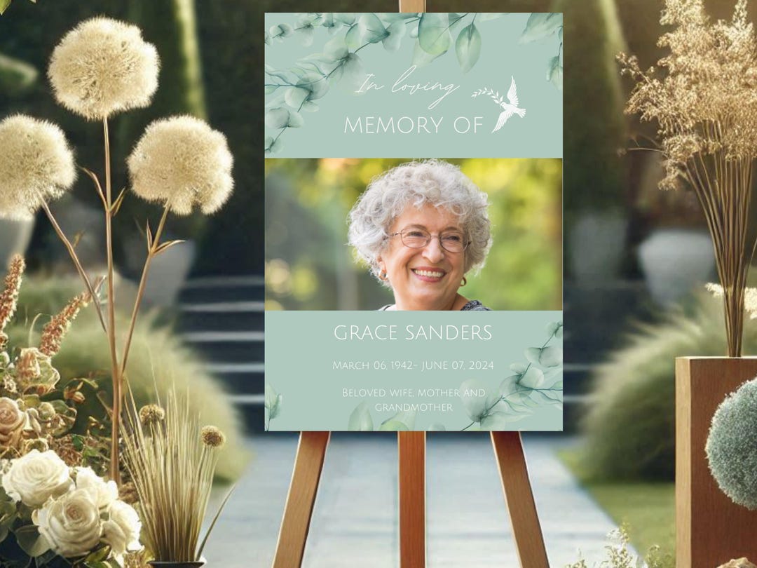 Funeral Welcome Sign – Memorial Tribute Poster – Digital Template - Etsy