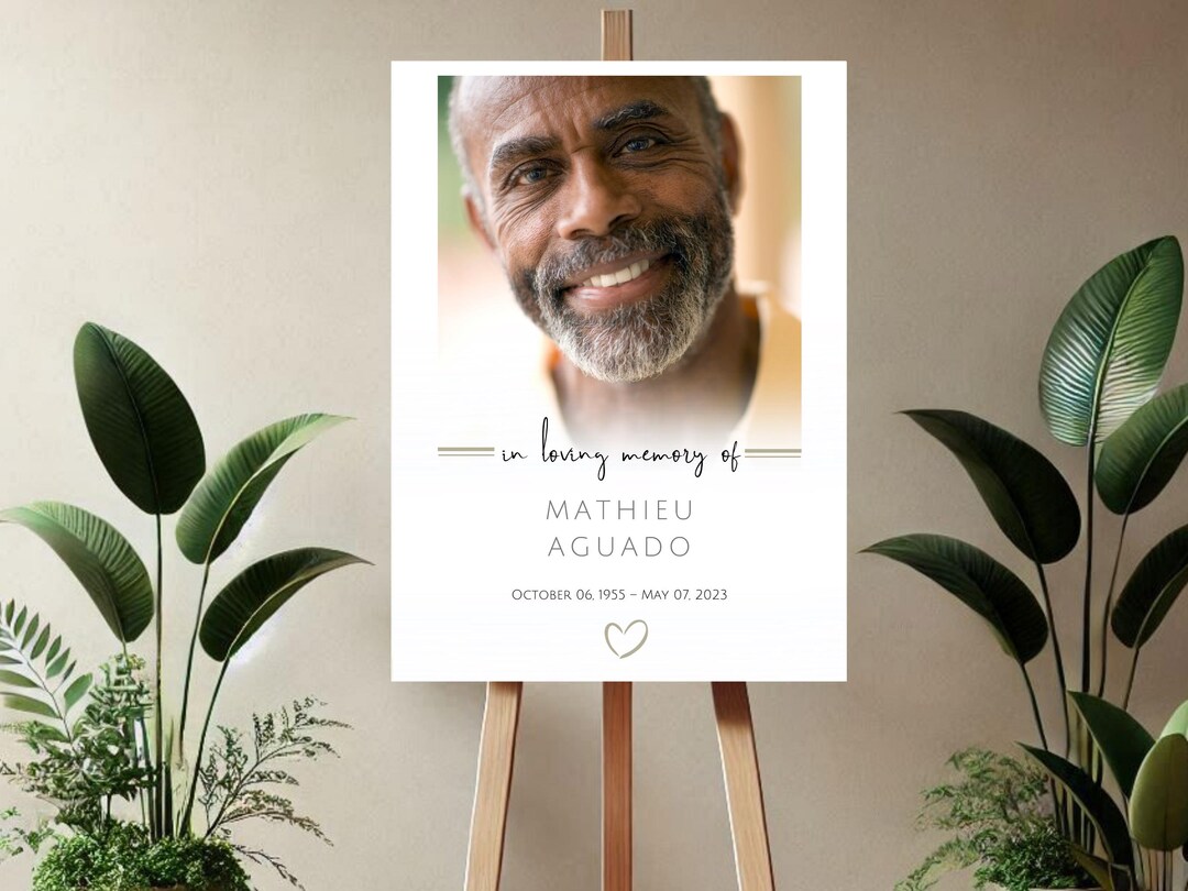 Memorial Welcome Sign – Funeral Poster – Editable Celebration of Life ...