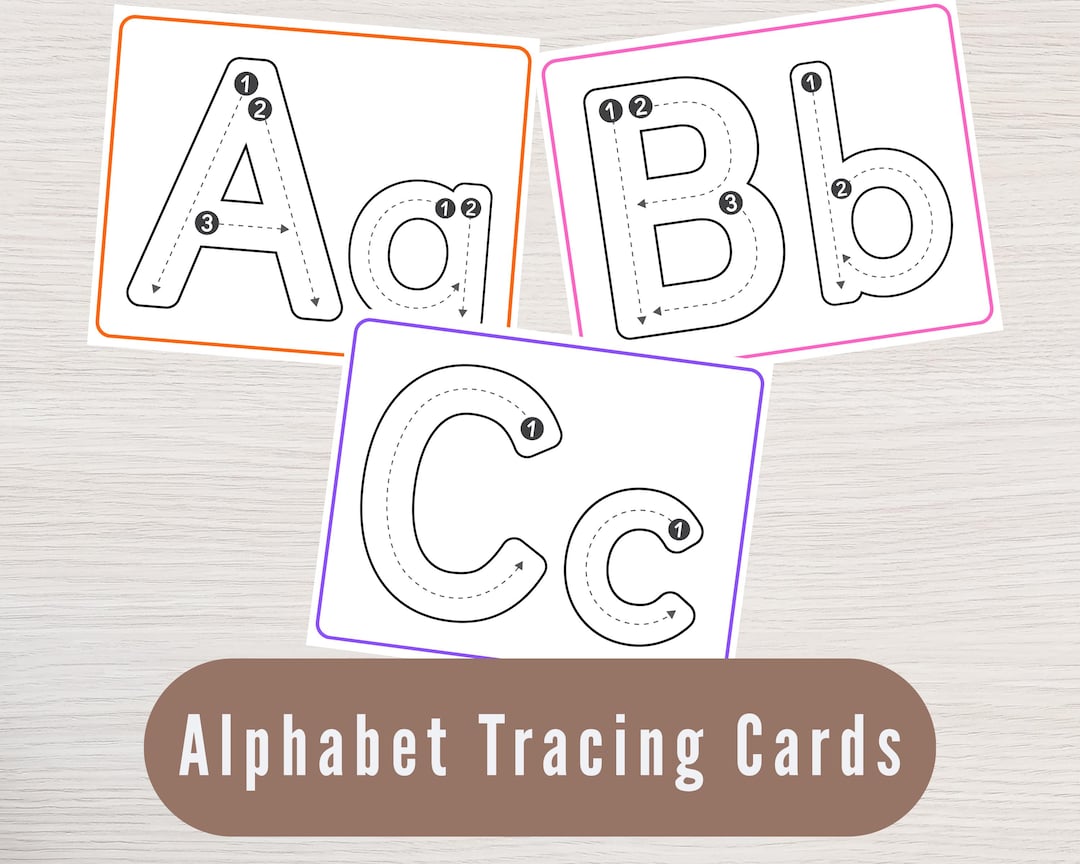 Alphabet Tracing Cards, Letter Tracing,abc Cards,letter of the Alphabet ...