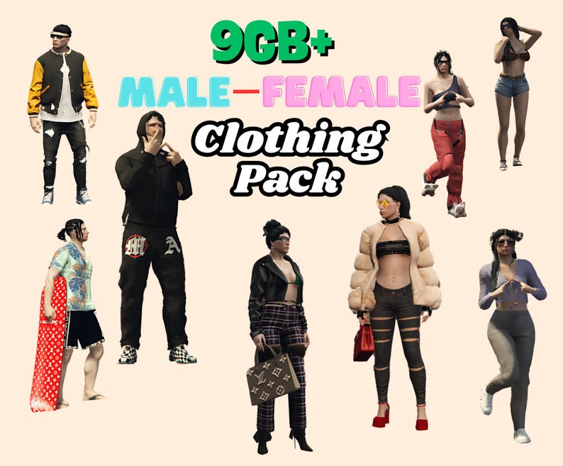 Fivem Male + Female Clothing Pack | Fivem Female Clothing Pack | Fivem ...