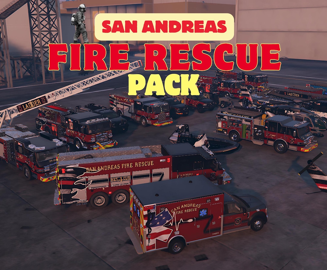 Fivem San Andreas Fire Rescue Pack | Fivem Fire Truck Pack | Fivem Car ...