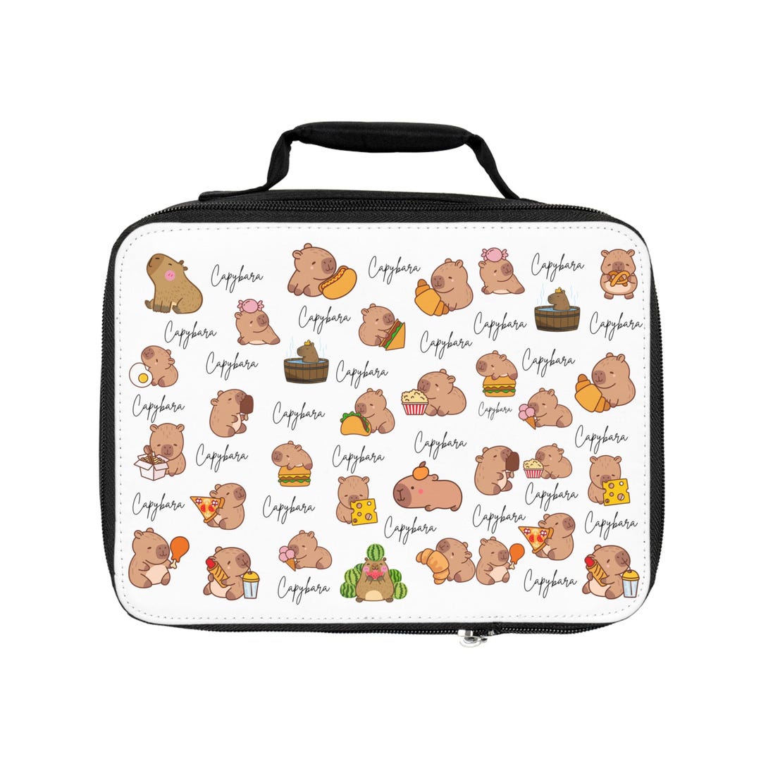 Cute Capybara Lunch Bag, Adorable Reusable Tote, Insulated Food ...