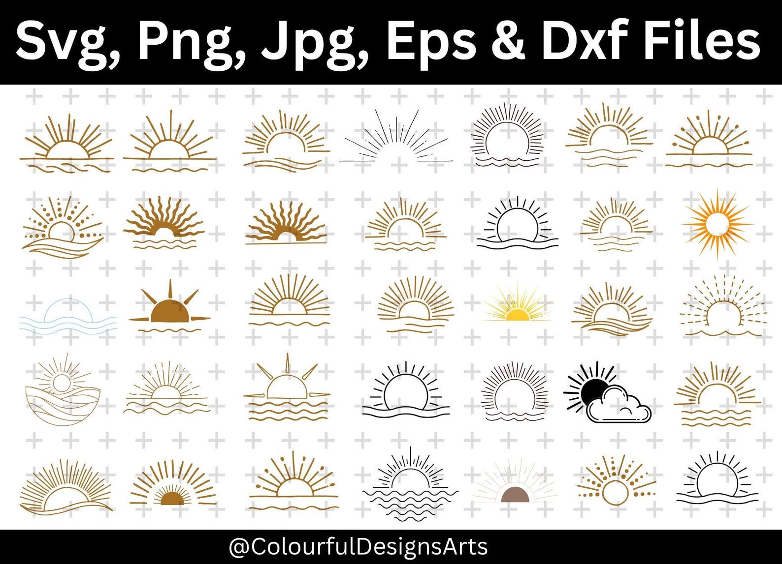 Sunrise Svg Bundle, Sunrise Cut File, Sunset Silhouette, Sunrise ...