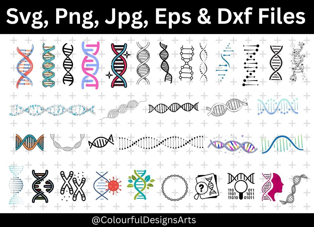 DNA SVG Bundle, Double Helix Clipart, Science Svg, Biology Cut Files ...