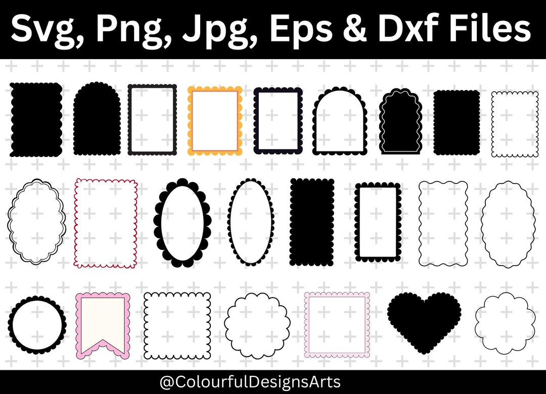 Scalloped Banner Clipart, Scalloped Border Svg, Banner Clipart, Banner ...