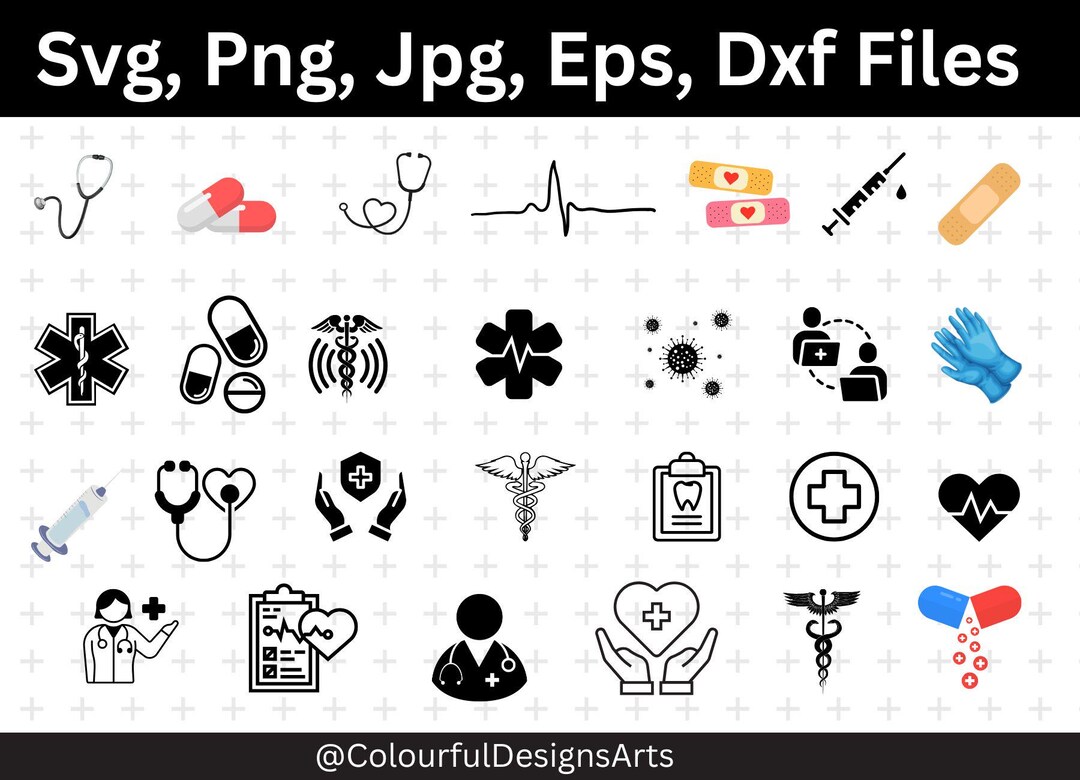 Medicine Equipment Svg, Hospital Silhouette, Stethoscope Svg, Medicine ...