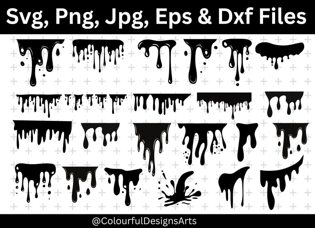 Dripping Borders SVG Bundle, Melting Border SVG, Paint Drip Cut Files ...