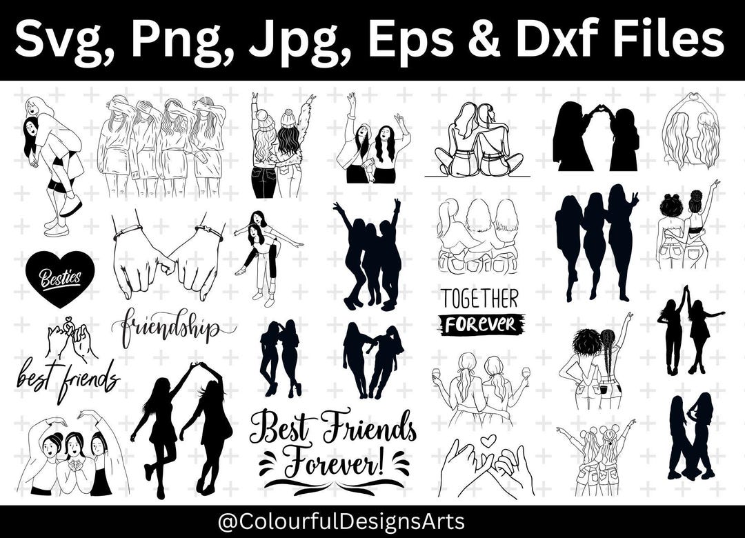 Best Friends Svg Bundle, Best Friends Svg, Bff Svg, Besties Svg ...