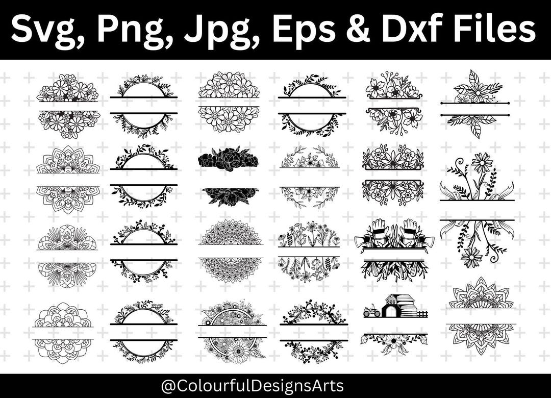 Mandala Split Monogram, Mandala SVG Bundle, Cricut & Silhouette ...
