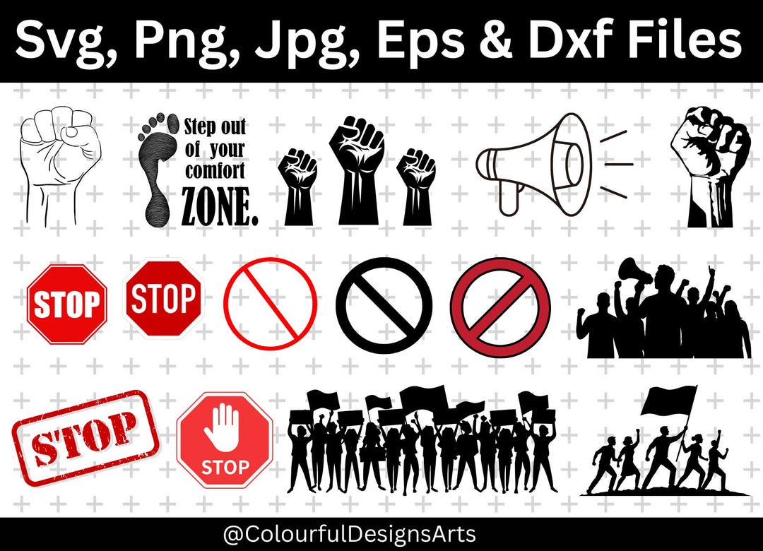 Protest Sign Svg Bundle, Protest Poster Clipart, Protest Shirt Design ...