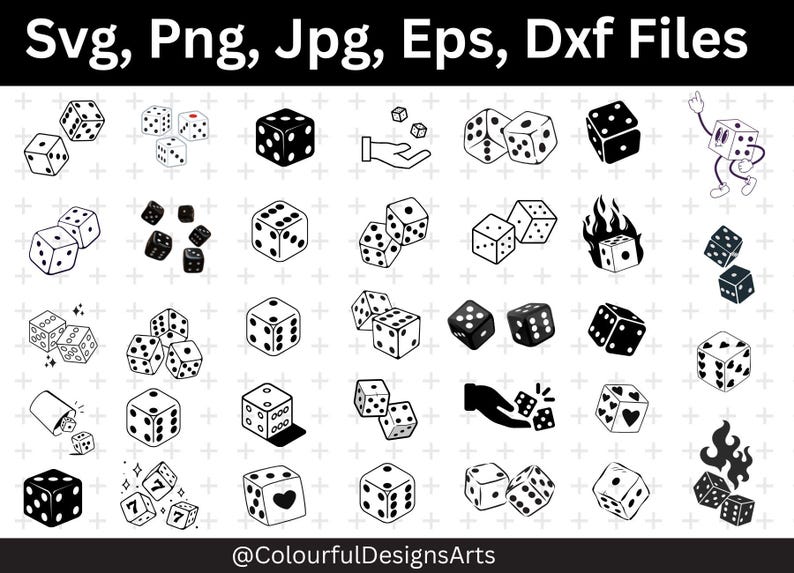 Dice Svg Bundle, Gambling Svg, Dice Clipart, Cut File, Cricut , Dice ...