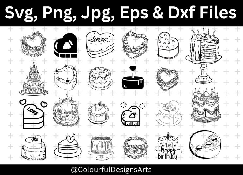 Birthday Cake Svg Bundle, Birthday Cut File, Svg Cricut Files, Dessert ...