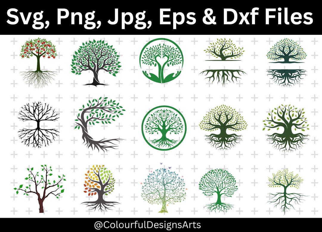 Tree of Life SVG Bundle, Tree Clipart, Tree Silhouette, Tree of Life ...