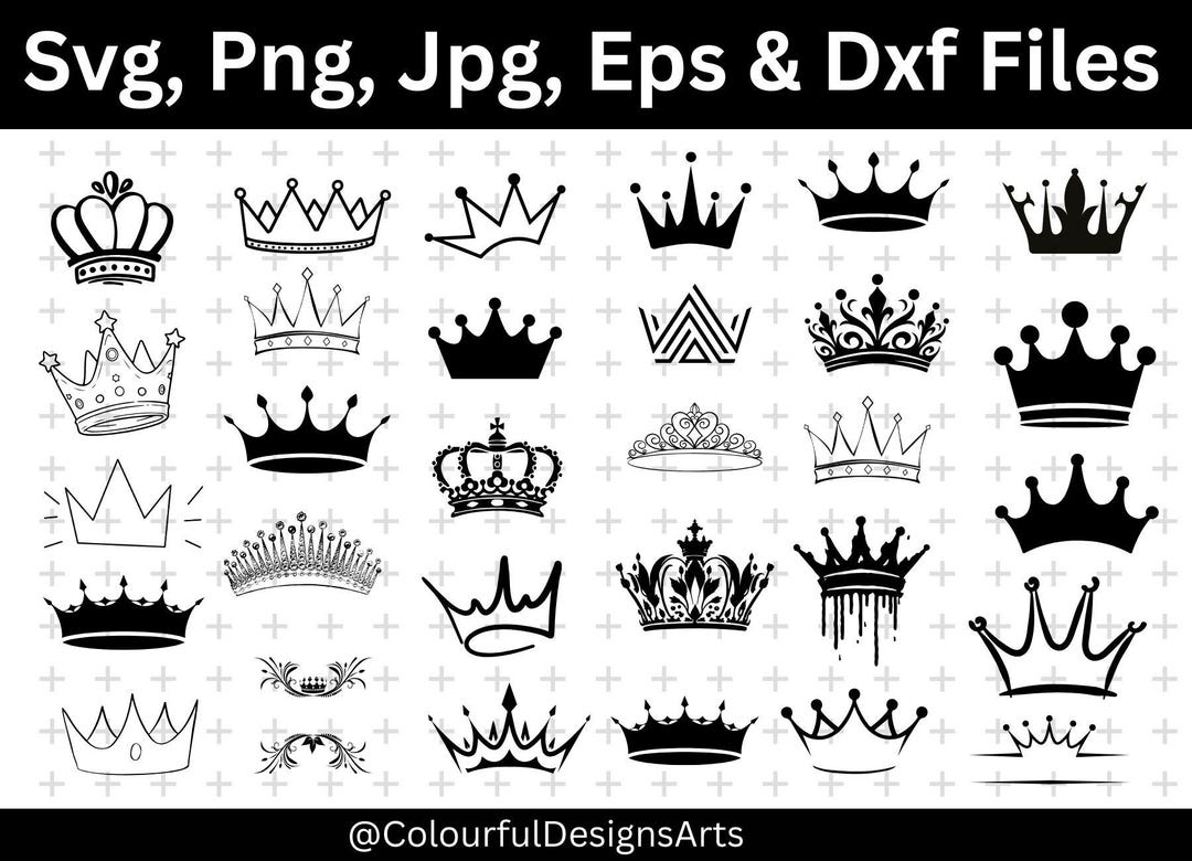 Crown Svg Bundle, Royal Crown SVG File, King Crown SVG, Queen Crown SVG ...