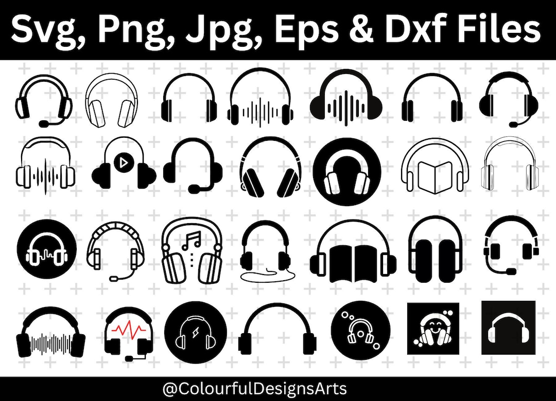 Headphone Svg Bundle, Minimalist Headphones PNG, Music Svg, Music ...