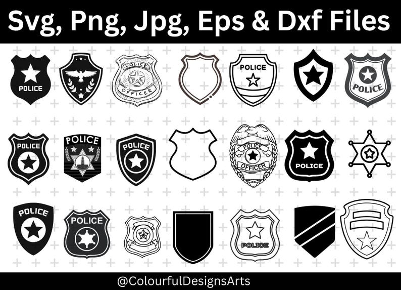 Police Bagdes Svg Bundle, Police Svg, Police Officer Svg, Laser Cut ...