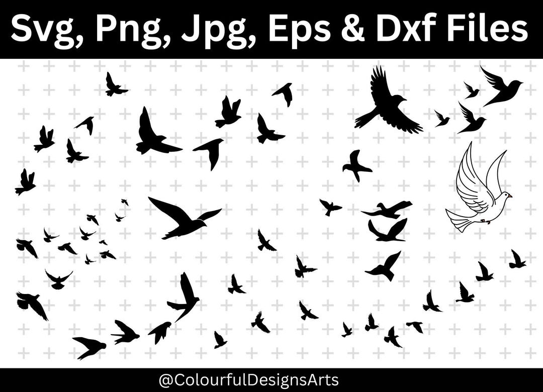 Flying Birds Svg Bundle, Sparrow Svg, Birds Silhouette, Flying Birds ...