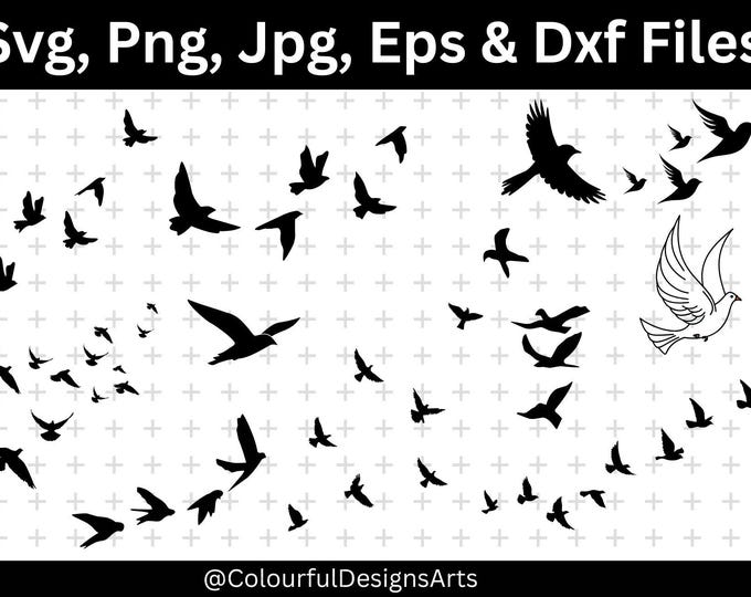 Flock of Birds Svg Bundle\ SVG\ JPG\ PNG\ Commercial Use\ Digital Cut ...