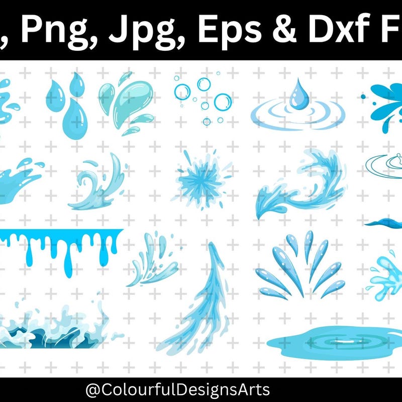 Water Splash Vector - Etsy