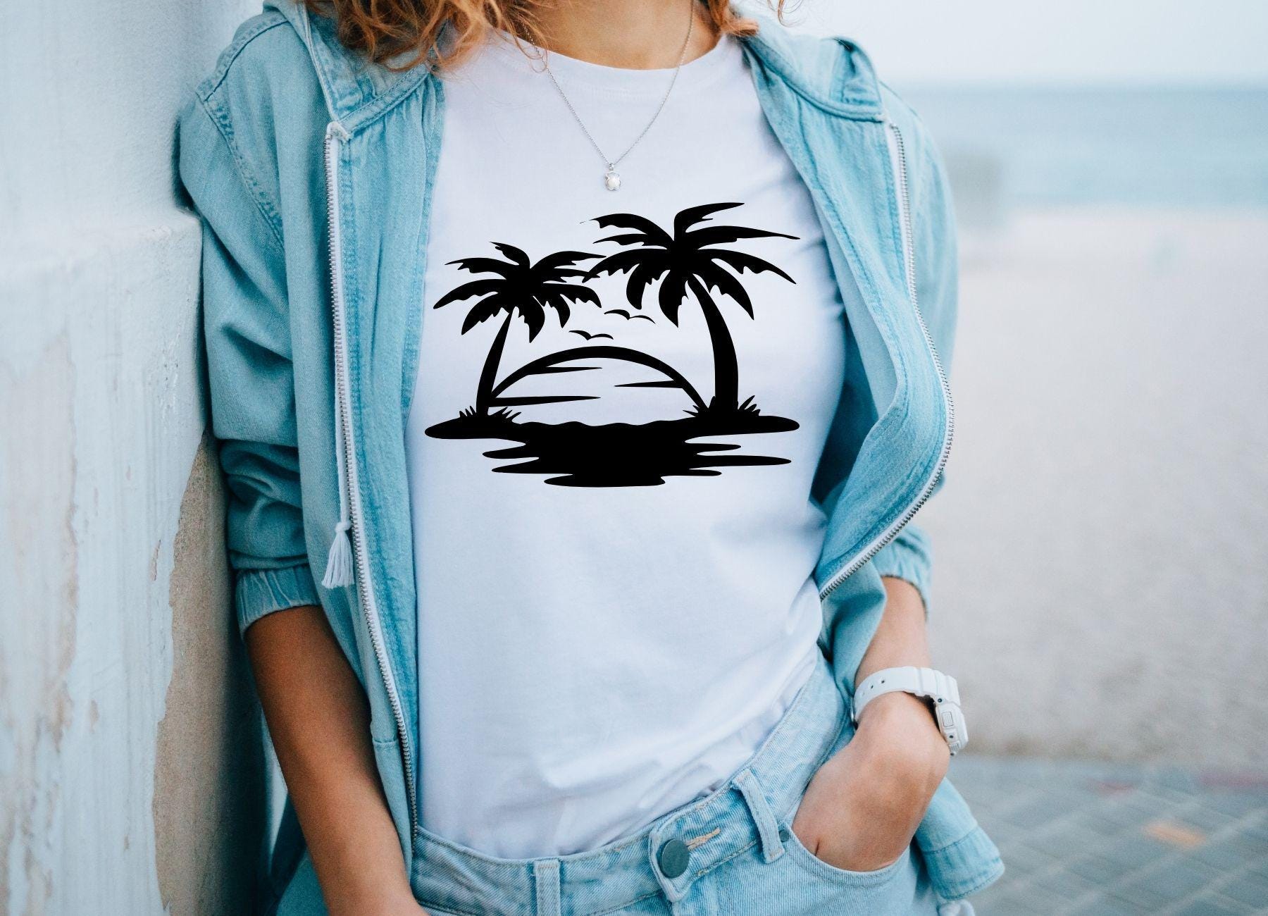 Retro Sunset SVG, Vintage Palm Tree Sunset, Palm Tree Svg, Vintage ...