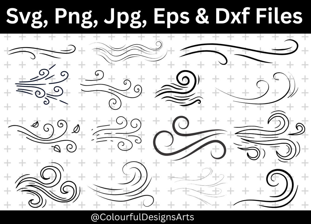 Wind Svg Bundle, Wind Png Bundle, Wind Svg, Weather Svg, Wind Clipart ...