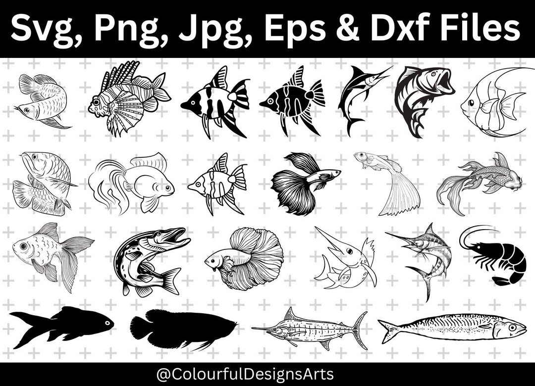 Fish SVG Bundle, Fish PNG Bundle, Tropical Fish Svg, Fish Clipart, Fish ...