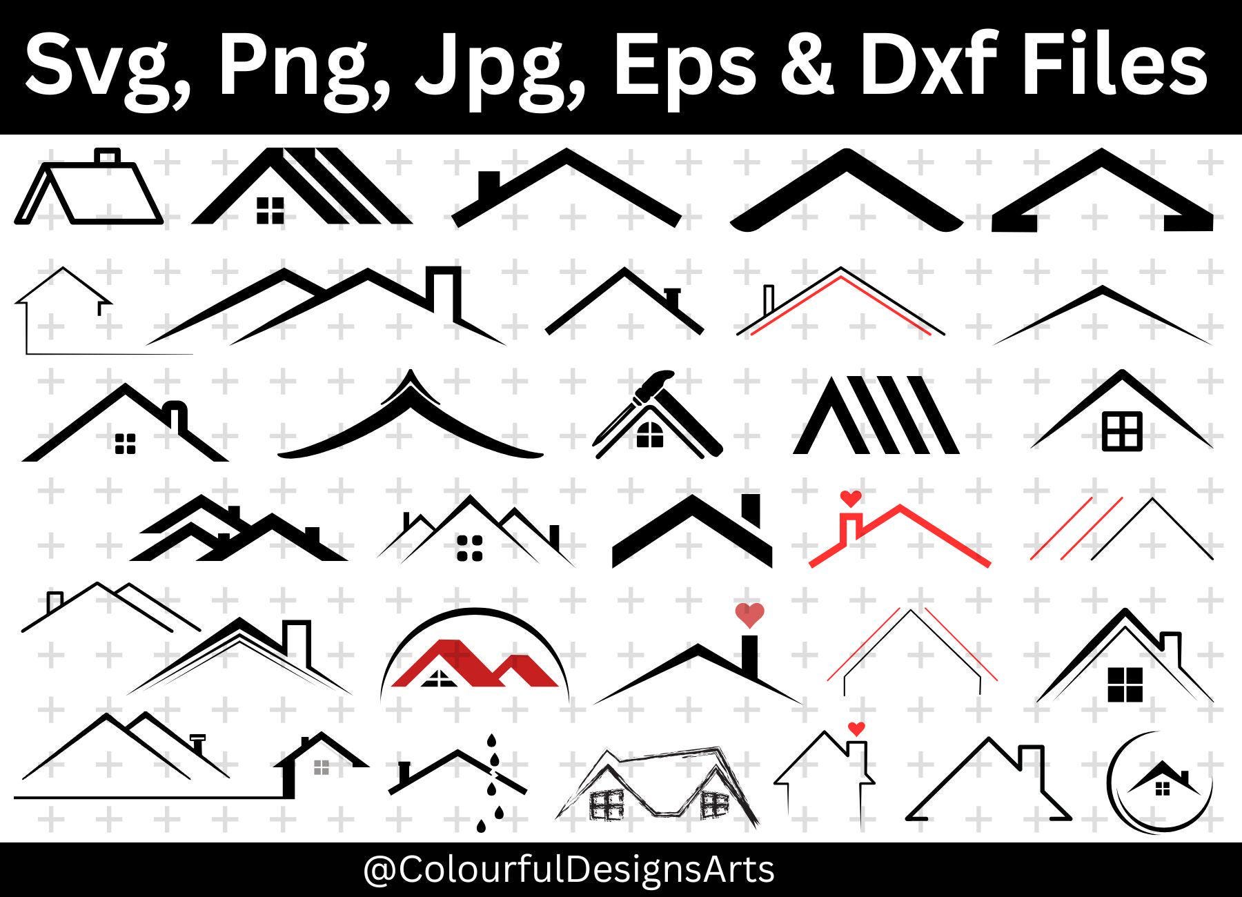 House Roof Svg Bundle, House Roof Png, House Roof Clipart, House Svg ...