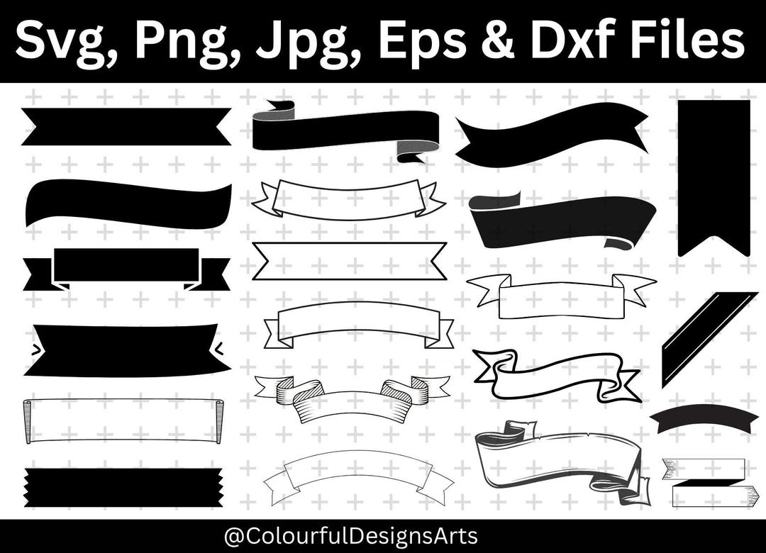 Banner Svg Bundle, Banner Ribbon Svg, Banner Outline Svg, Banner ...