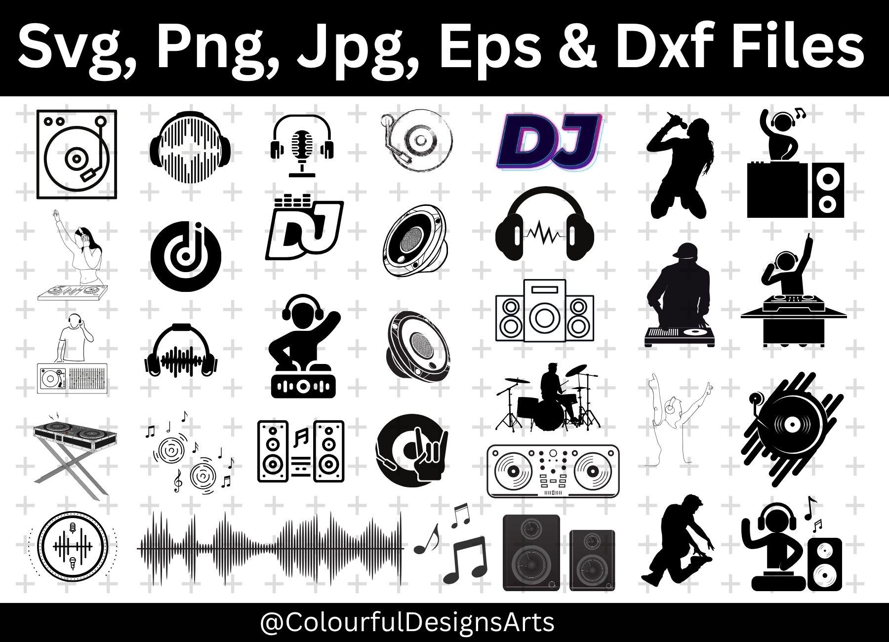 DJ SVG Bundle, Disco Music Png, DJ Png, Record Player Cricut Files, Svg ...