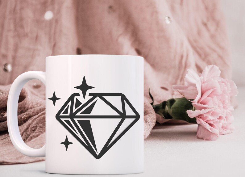 Diamond SVG, Wedding Diamond SVG, Diamond Clipart, Silhouette, Cut ...
