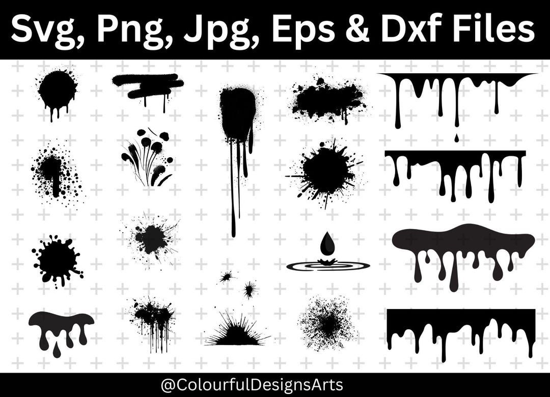 Halloween Splatter Svg Bundle, Paint Splatter SVG Bundle, Blood ...