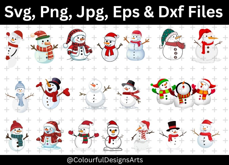 Snowman SVG Bundle, Christmas Cut Files, Snowman Svg, Winter Svg ...